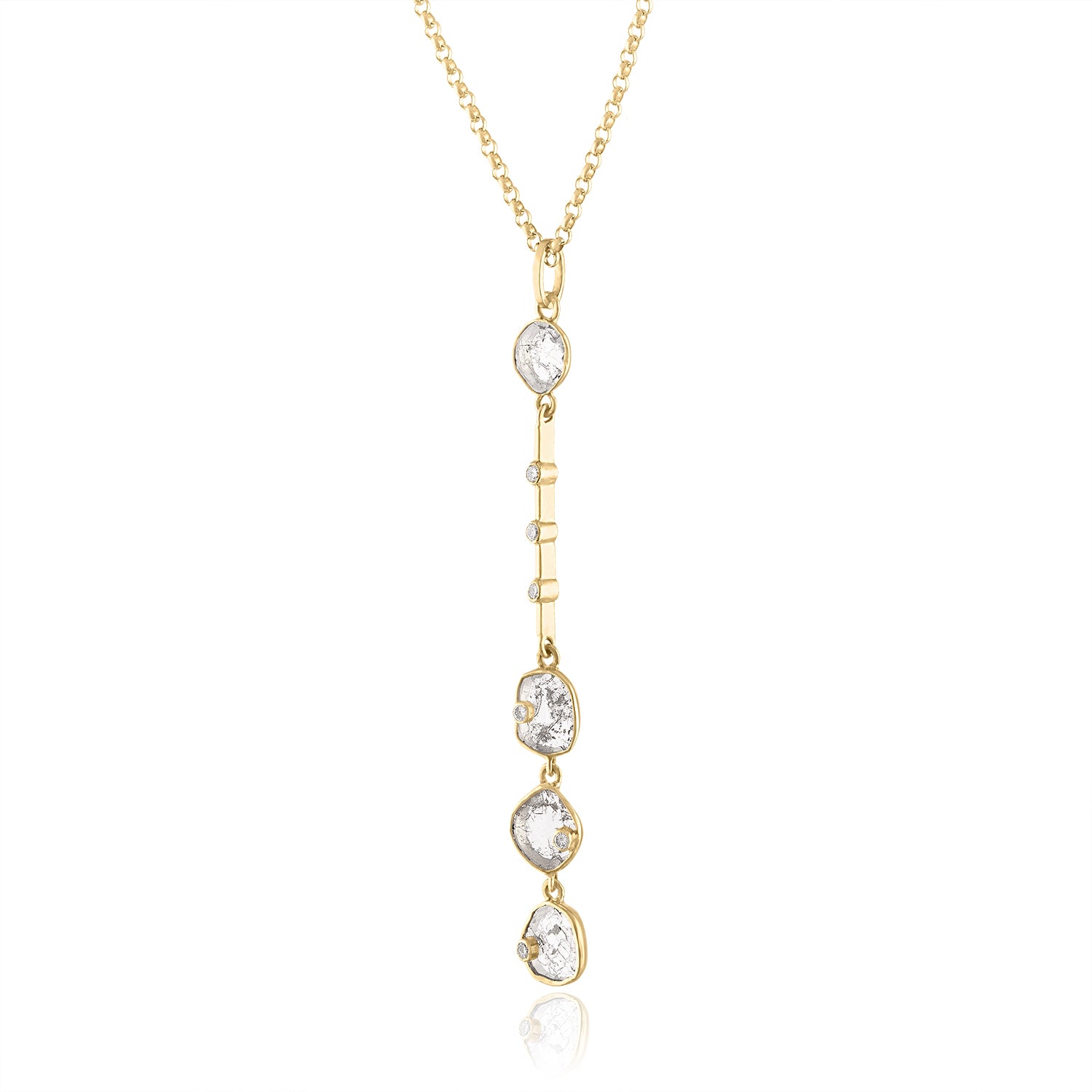 AYLA DIAMOND SLICE LINEAR PENDANT – Loriann Jewelry